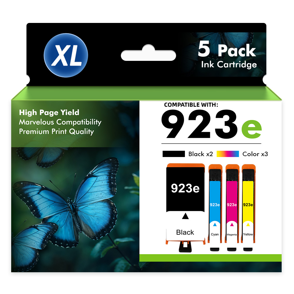 923XL 923e Black Color Ink Compatible for HP 923 OfficeJet 8120 8130 ...